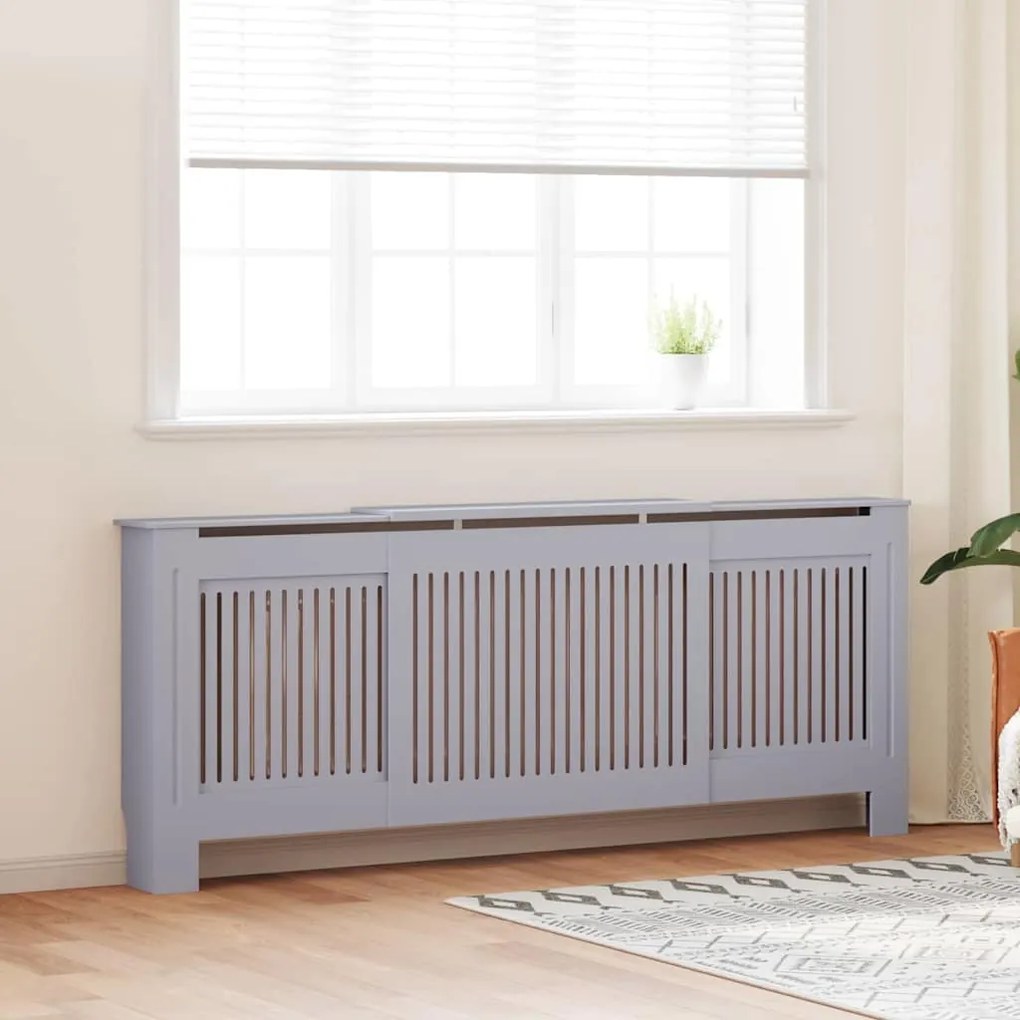 Kryt radiátoru 2 ks Šedá 205 x 20,5 x 81,5 cm Kompozitní dřevo 3403239