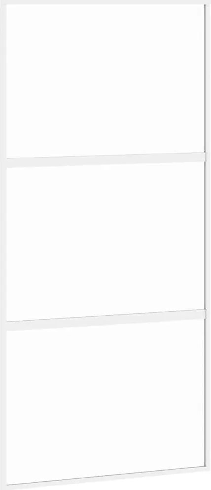 Posuvné dveře bílé 102,5 x 205 cm tvrzené sklo a hliník 155206