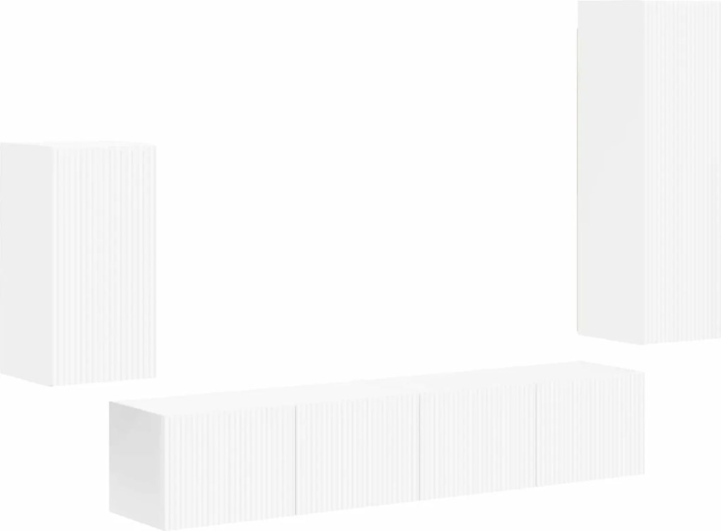 Sestava TV skříněk 4 ks Bílá Kompozitní dřevo 3409006