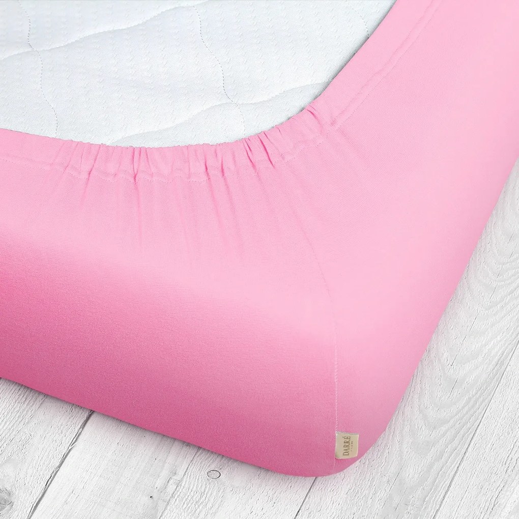 Jersey prostěradlo světle růžové na výšku matrace do 30 cm Velikost: 90 x 200