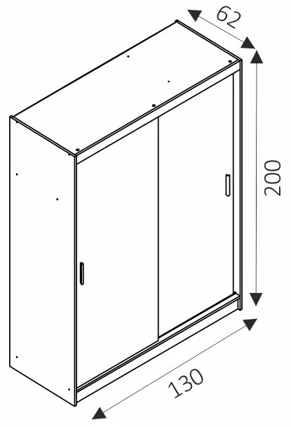 PIASKI SKŘÍNĚ Šatní skříň - MAJA 130/1, grafit