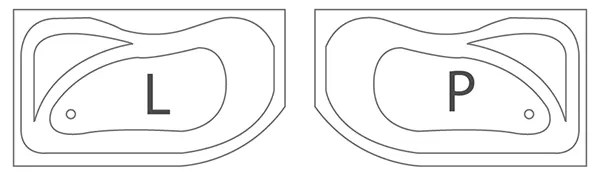 Roth Asymetrická akrylátová vana ACTIVA Varianta: rozměry: 160x90 cm, orientace: Levá - (ACTIVA 160 L - 8430000)