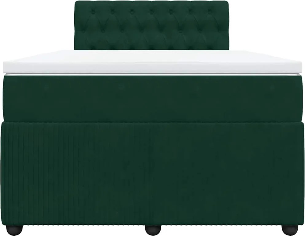 Box spring postel s matrací tmavě zelená 120 x 200 cm samet 3287719