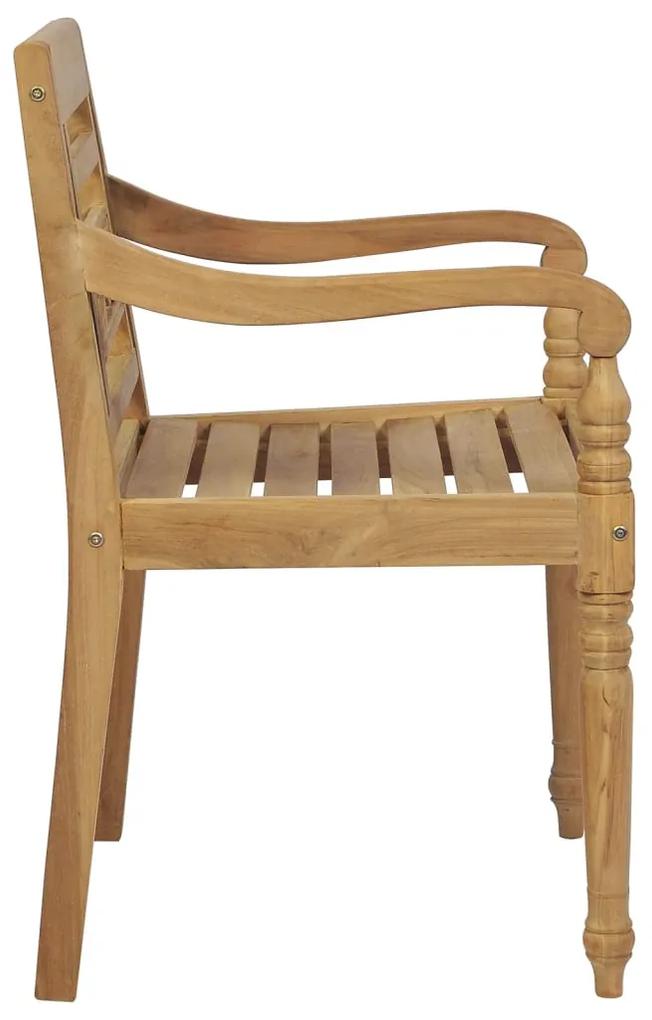 Židle Batavia 4 ks s poduškami masivní teakové dřevo,  3073314
