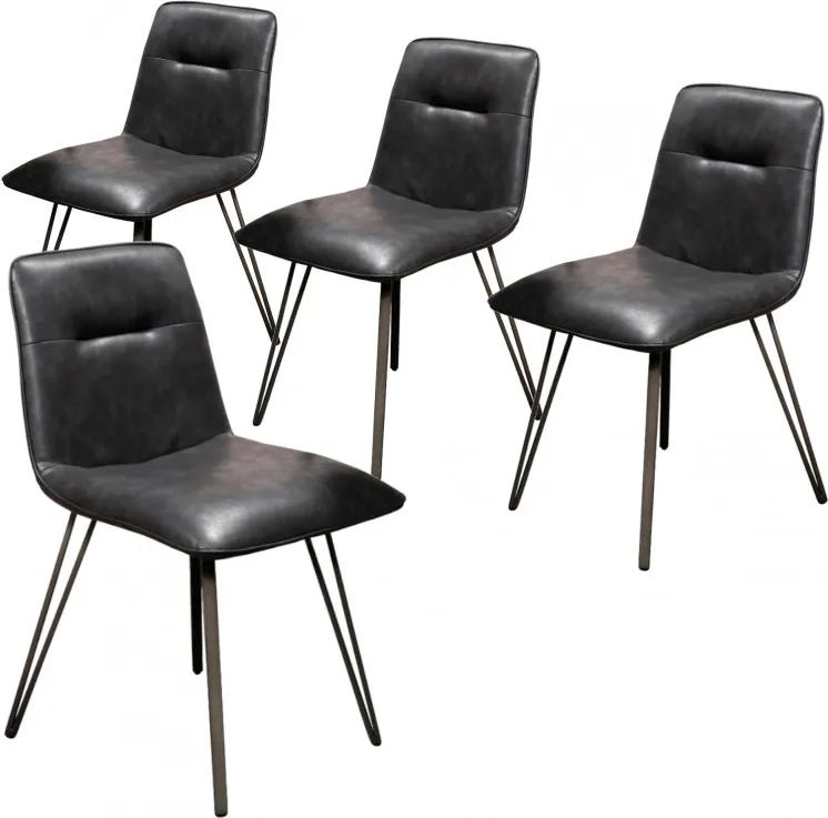 Jídelní židle Erila III - set 4 ks Saddle PU black