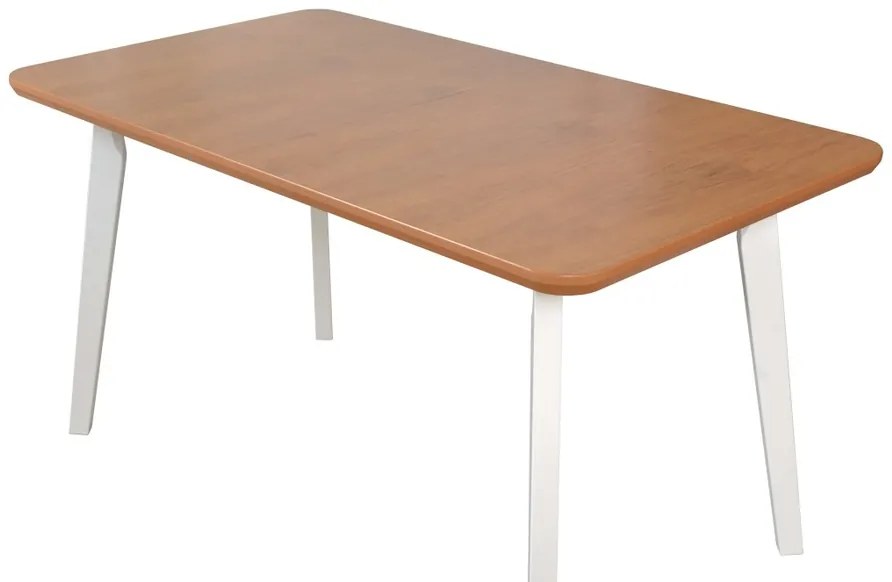 stoly/jidelni-stul-oslo-7 deska stolu bílá, podnož grafit , nohy ořech