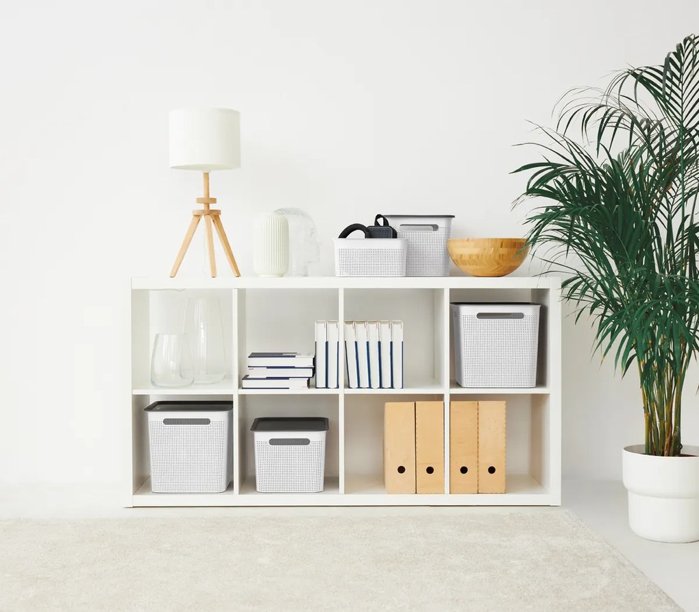 Rotho Úložný box s madly BRISEN 7l, 26x18x21cm, bílý