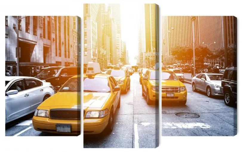 Vícedílný obraz Taxi Na Slunci Nyc Nedostatek Nedostatek Plátno Canvas 120x80