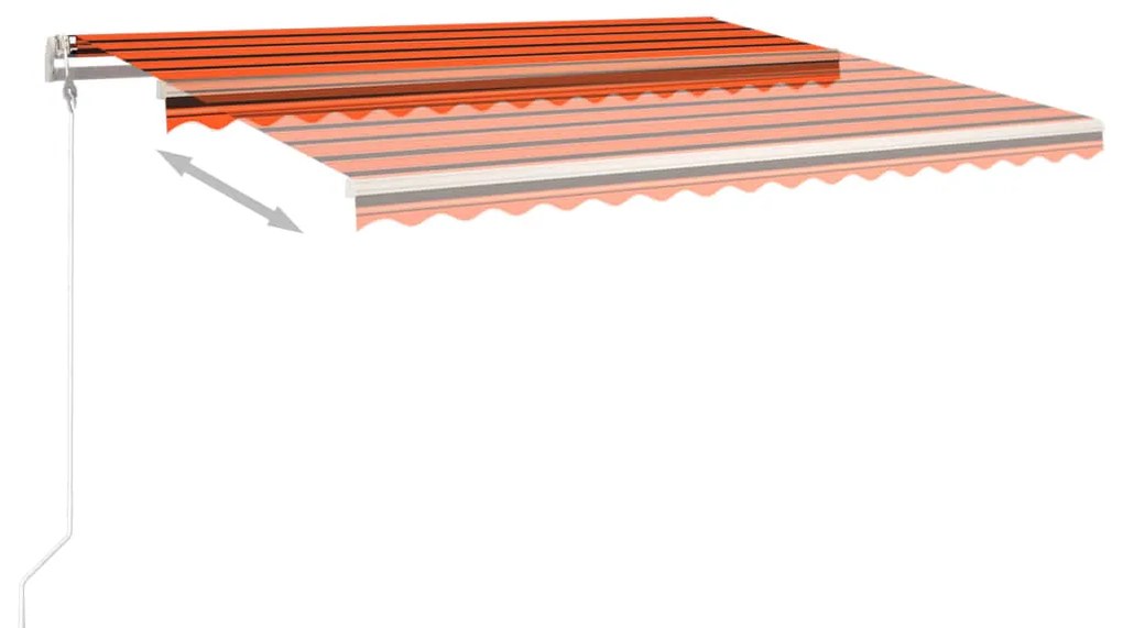 Automatická zatahovací markýza se sloupky 4x3 m oranžovo-hnědá, 3070150