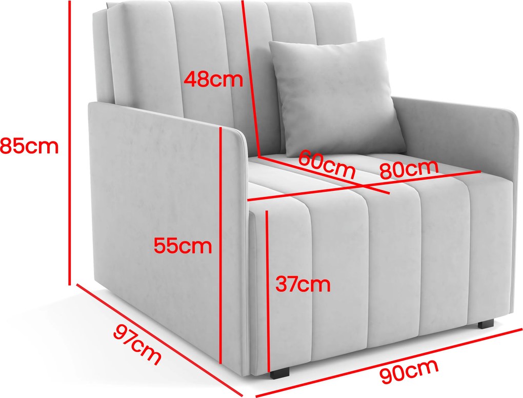 Eka Pohovka NERO I, 90 cm Barva látky: Růžová (Kronos 29)
