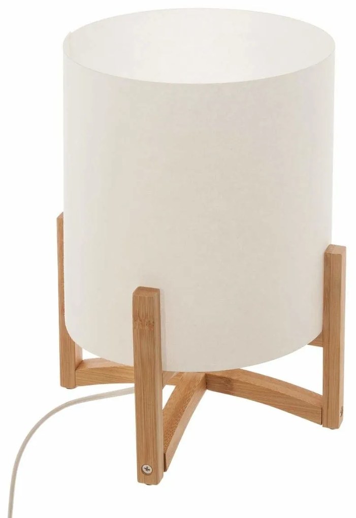 Bílá stolní lampa na bambusovém podstavci, 20x28x18 cm (3560239689997)
