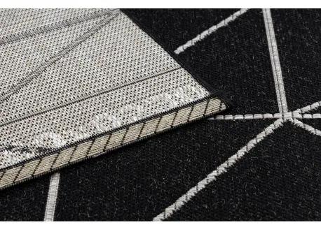 Dywany Luszczow Kusový koberec SIZAL FLOORLUX 20605 Černá / stříbrný TROJÚHELNÍK, GEOMETRICKÝ Rozměr koberce: 140 x 200 cm