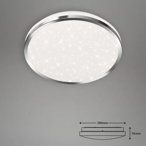 Stropní LED svítidlo hvězdné nebe BRILONER průměr 28cm 12W IP44 chrom 3403018