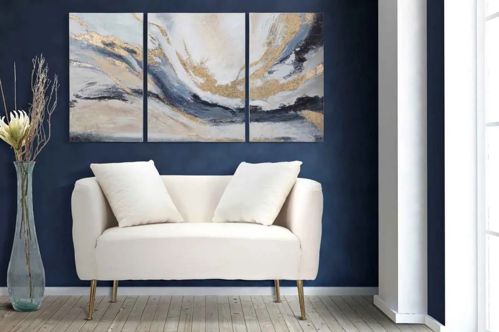 Designová pohovka Pahkakino 127 cm krémová / zlatá