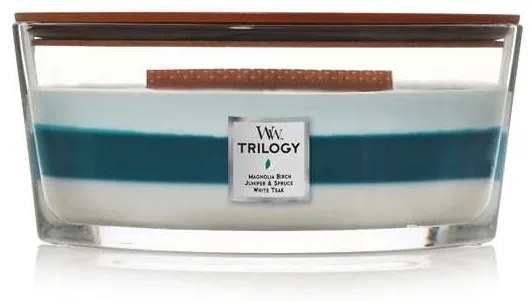 WoodWick Svíčka loď Trilogy Icy Woodland, 453 g