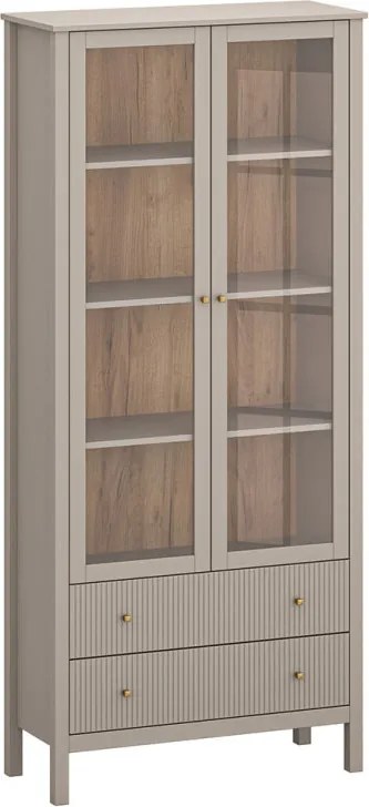 Vitrína 2w2s (V) taupe Kleo