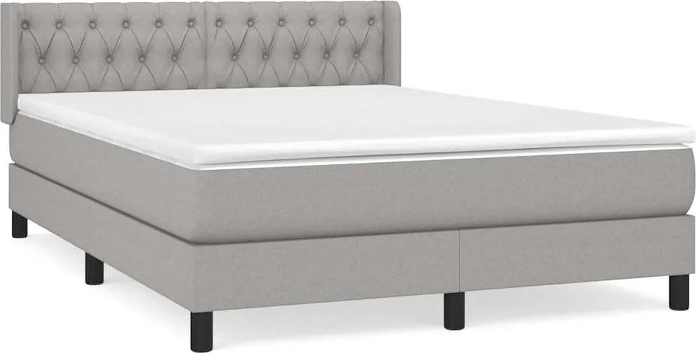 Box spring postel s matrací světle šedá 140 x 190 cm textil 3129945