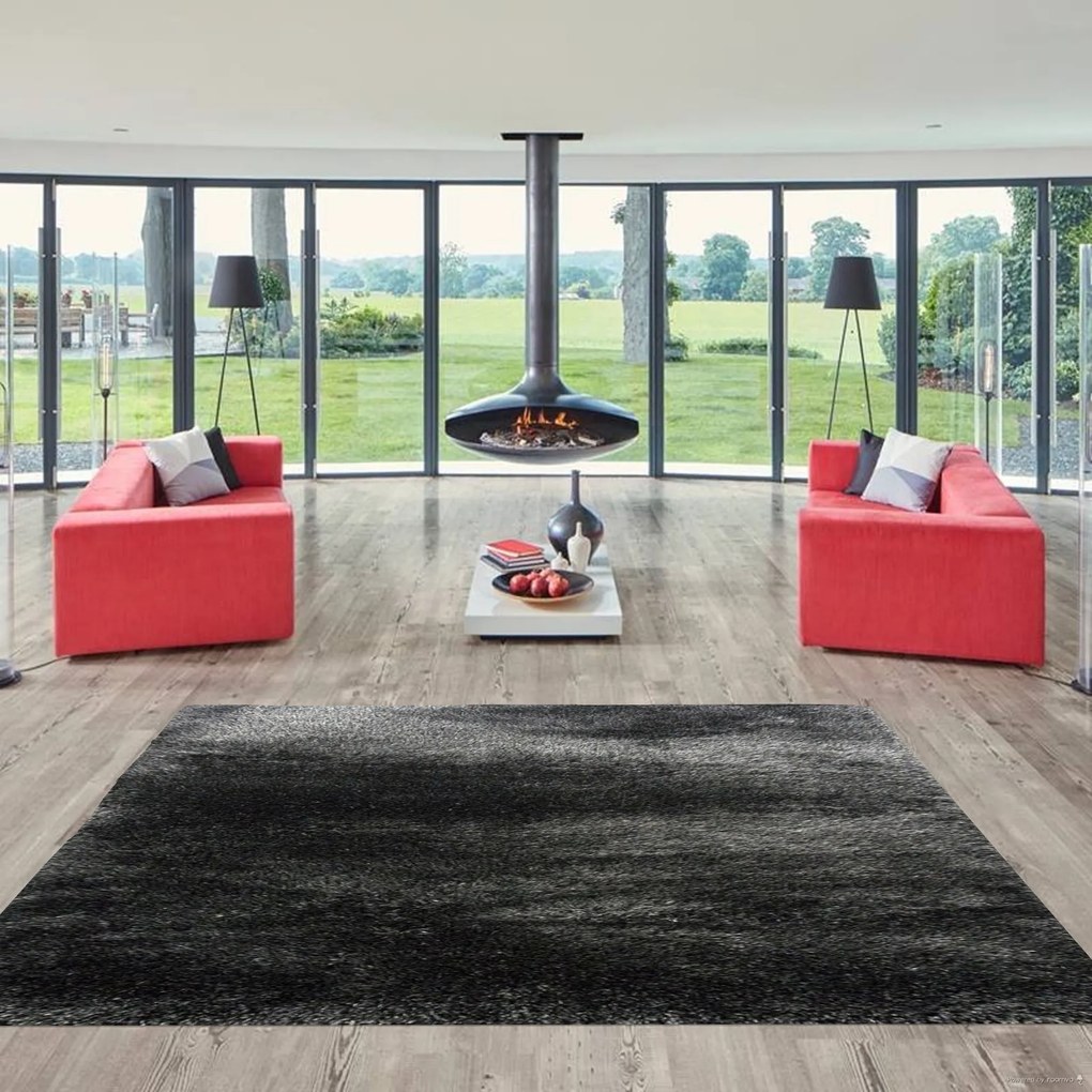 Berfin Dywany, Kusový koberec Seven Soft 7901 Black Grey, 80x150, šedá, ložnice
