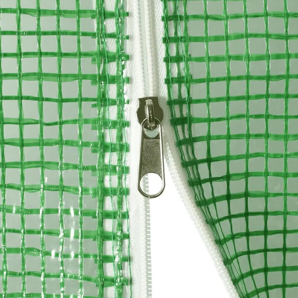 vidaXL Skleník s ocelovým rámem 32 m² 16 x 2 x 2 m [3188023] Barva: Zelená