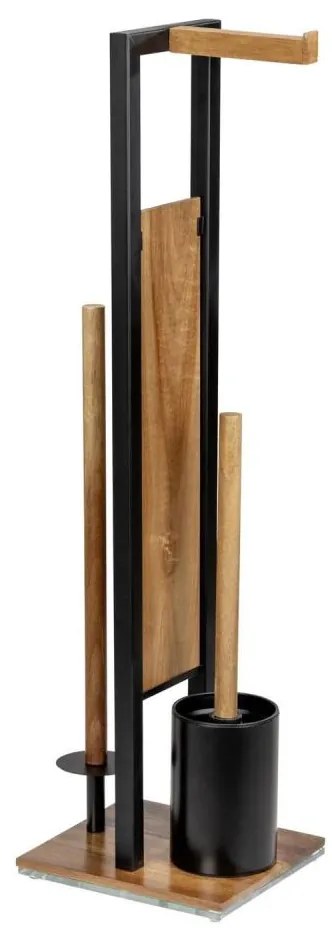 WENKO 25784100 - WC set RIVALTA 18x70 cm hnědá/černá 25784100