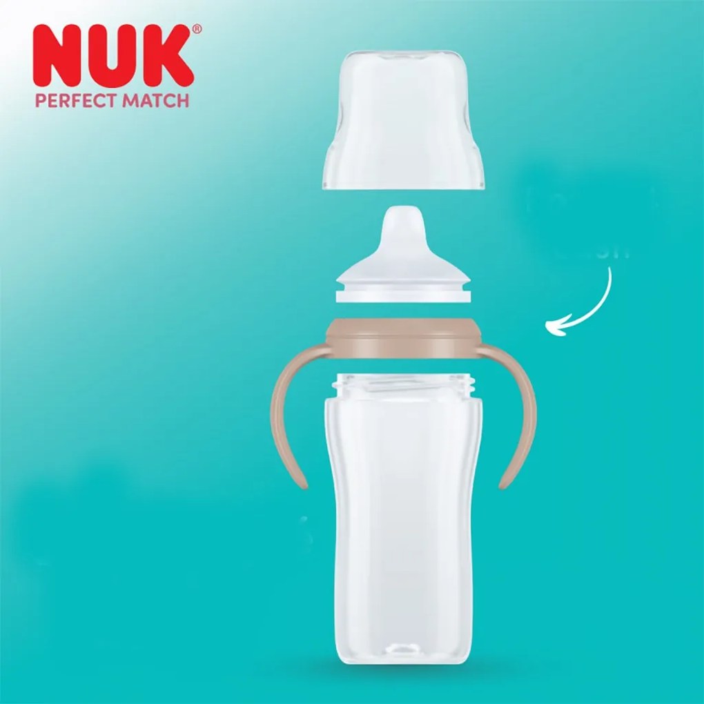 Kojenecká láhev NUK Perfect Match na učení Hippo 260 ml