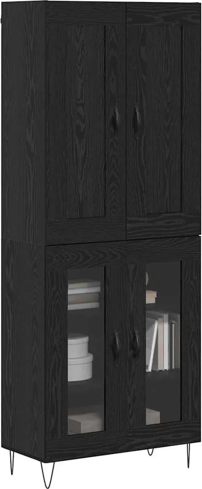 Vysoký bufet Černý dub 69,5 x 34 x 180 cm Kompozitní dřevo 3403170