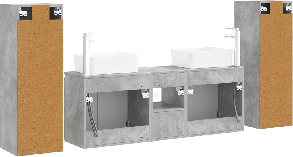 Sada koupelnového nábytku 5 ks Betonově šedá 33 x 34,5 x 100 cm 3405996
