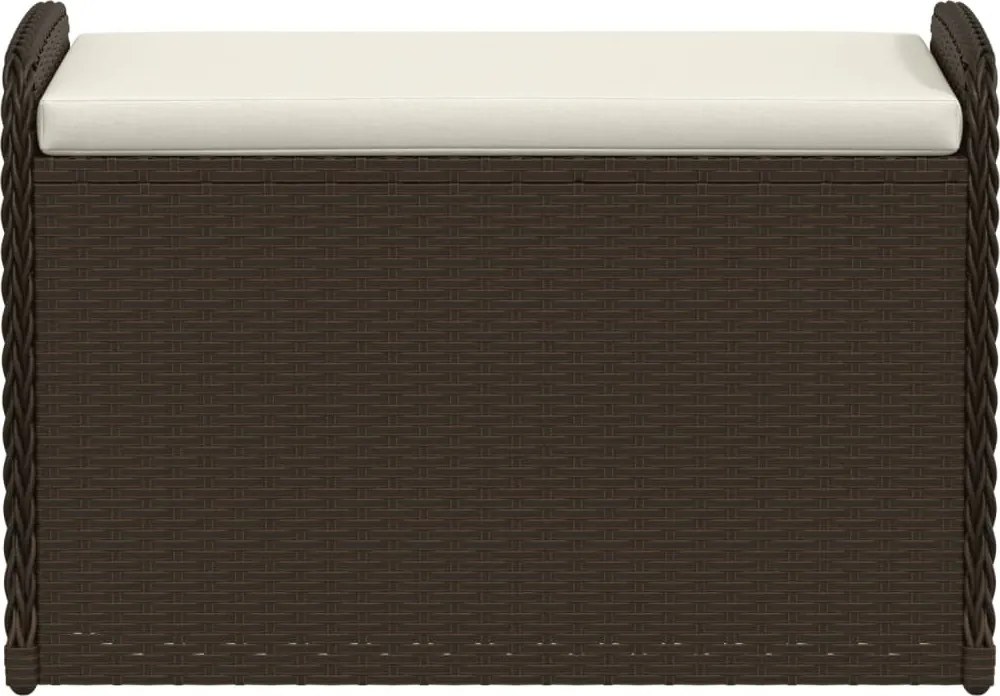 vidaXL Úložná lavice s poduškou 80 x 51 x 52 cm polyratan [365732] Barva: Hnědá