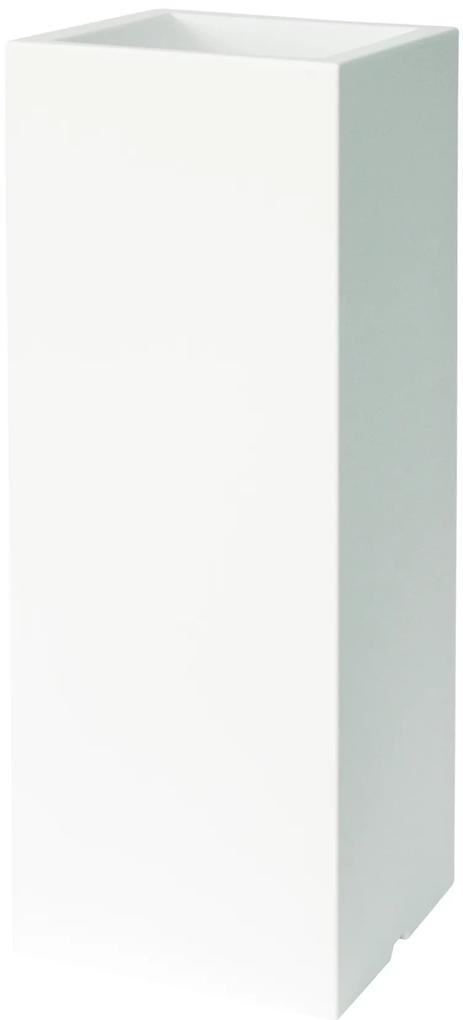 Plust - Květináč KUBE HIGH SLIM 25x25x70 cm bílý - VÝPRODEJ
