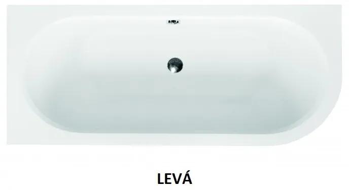 BESCO Asymetrická vana AVITA SLIM Nožičky k vaně - Bez nožiček, Rozměr vany - 160 × 75 cm, Způsob provedení - Levé - VANAVIT160SLIML