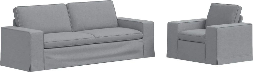 Set pohovek 2 ks Světle šedá textil 3407588