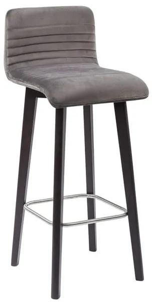 Sada 2 šedých barových stoliček s černým podnožím Kare Design Lara