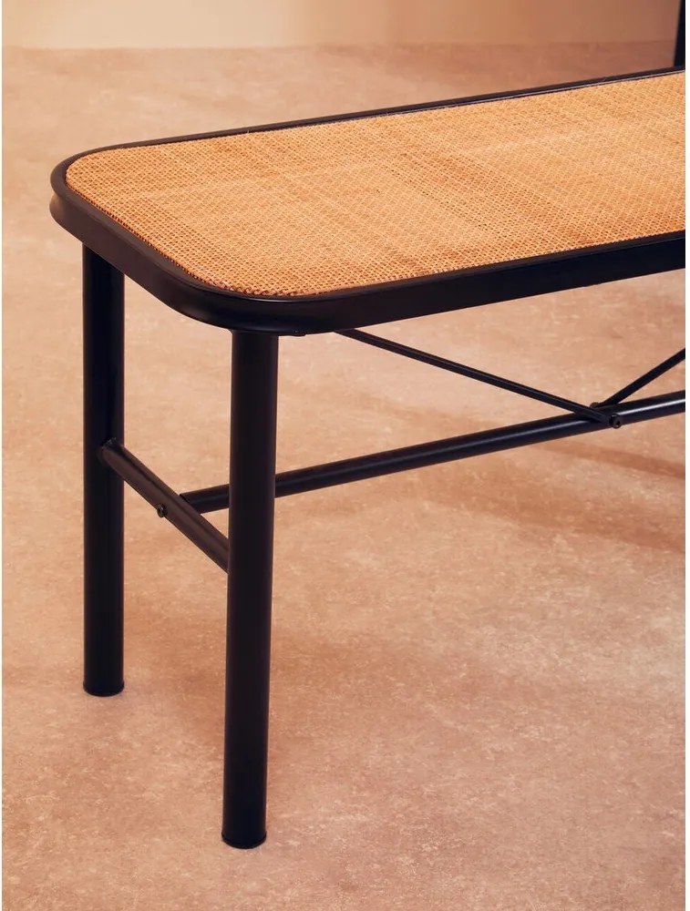 Černá/v přírodní barvě ratanová lavice Depok – Premier Housewares