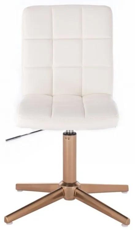 LuxuryForm Židle TOLEDO na zlatém kříži - bílá