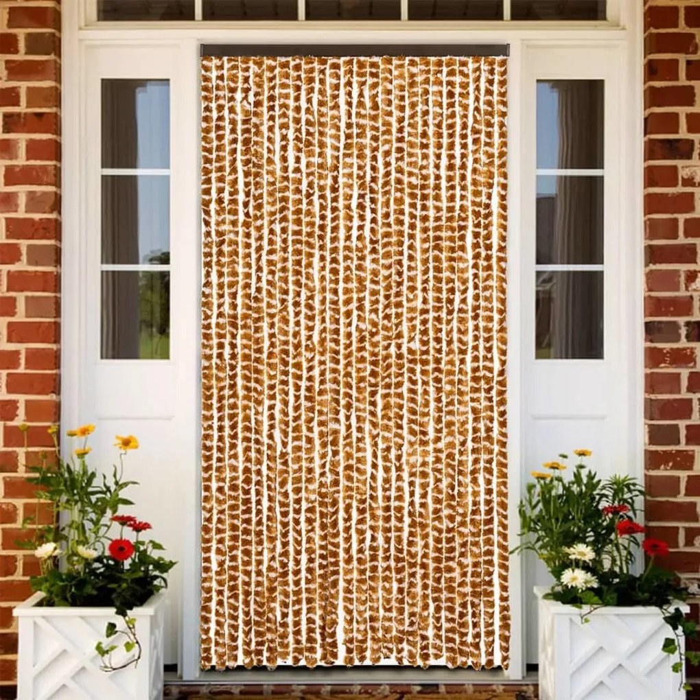 vidaXL Závěs proti hmyzu 100 x 200 cm žinylka [377336] Barva: Okrová a bílá
