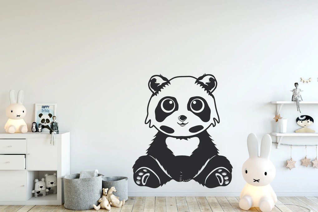 Lepy.cz Samolepka na zeď Panda malá Velikost (šířka x výška): 45x52cm, Barevná varianta: Ledová modrá