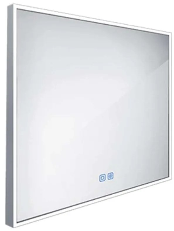 Nimco - Zrcadlo s LED osvětlením, 80x70 cm, dotykový senzor, hliník ZP 13003VX
