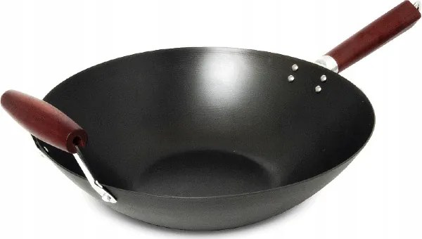 Pekingský wok z uhlíkové oceli s rukojetí 36 cm