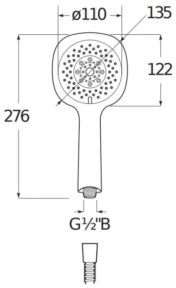 JIKA H3611X20044711 - Ruční sprcha CUBITO lesklý chrom