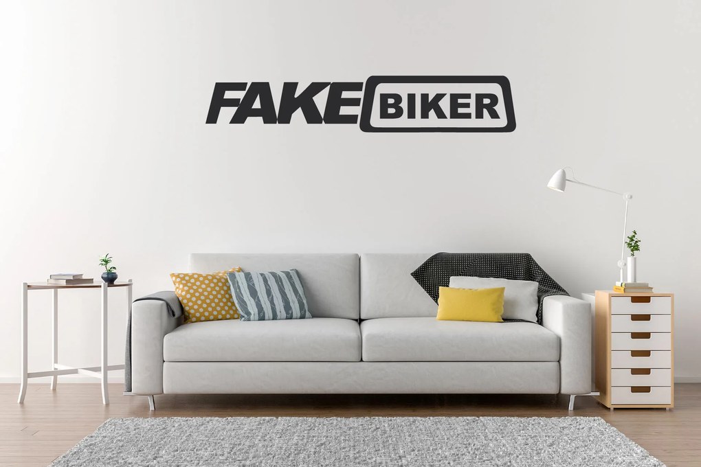 Samolepka na zeď Fake biker Barevná varianta: Černá, Velikost (šířka x výška): 30x6cm