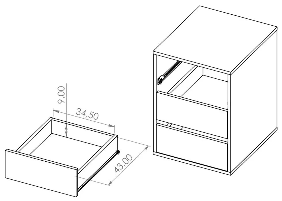 BONO m | kontejner do skříně | 44 cm | monastery