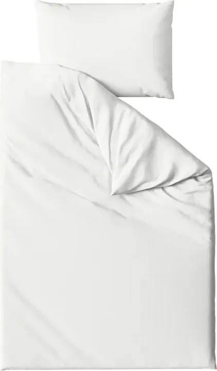 Sada krepového povlečení DENYX BLEND světle krémové, hotelová kapsa + prostěradlo Jersey 90 x 200 cm šedobéžové, jednolůžko