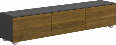 HOMCOM TV nábytek, závěsný nebo stojící, 160 cm pro televizory 165,1 cm, dveře s tichým dovřením, průchodky na kabely, ořech