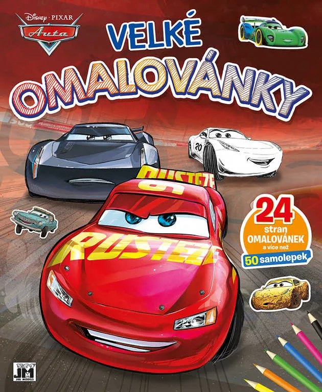 JIRI MODELS Omalovánky velké se samolepkami Auta (Cars) 9