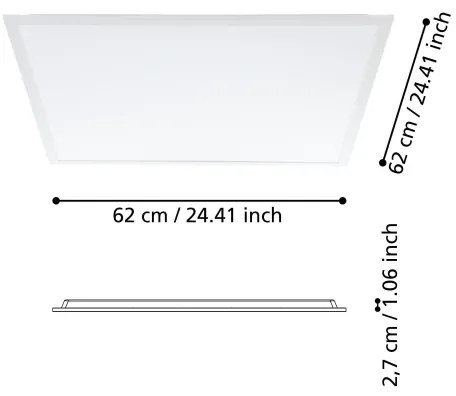 Eglo 900938 - LED Přisazený panel RABASSA LED/33W/230V 62x62 cm