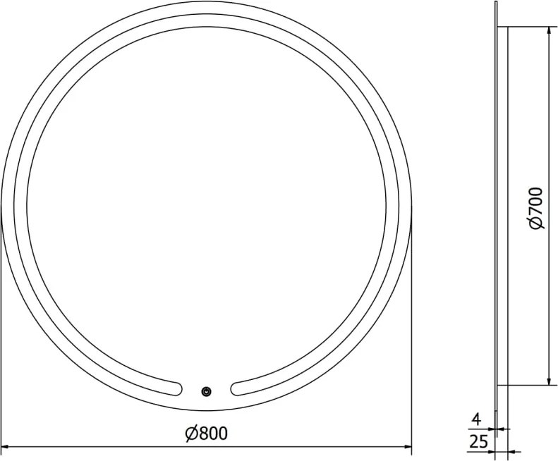 Mexen Rose Podsvícené koupelnové zrcadlo, kulaté 80 cm, LED 6000K, proti zamlžení - 9810-080-080-611-00