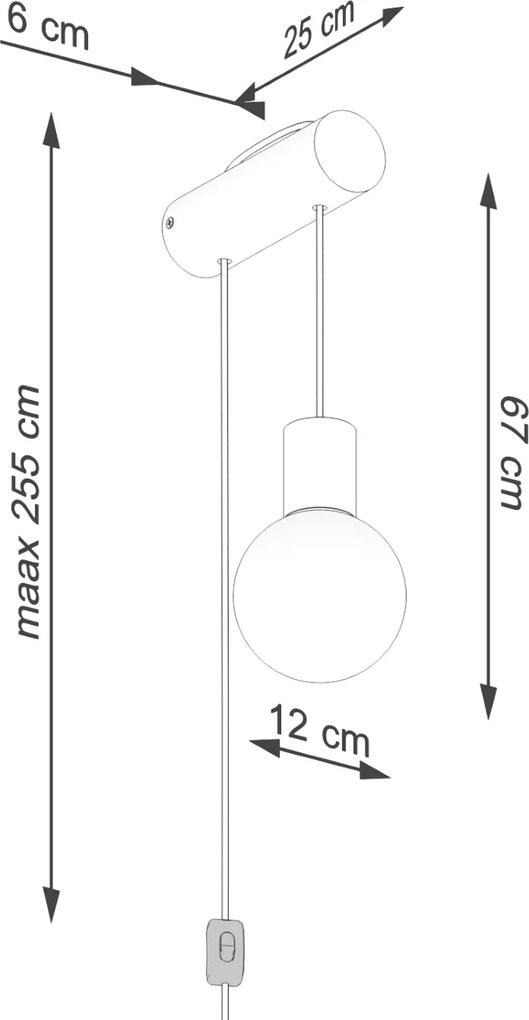 Sollux Lighting Nástěnné svítidlo NIBMI G9 s vypínačem