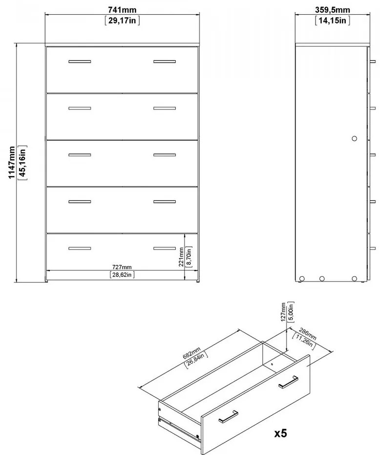 Komoda Sid II, bílá