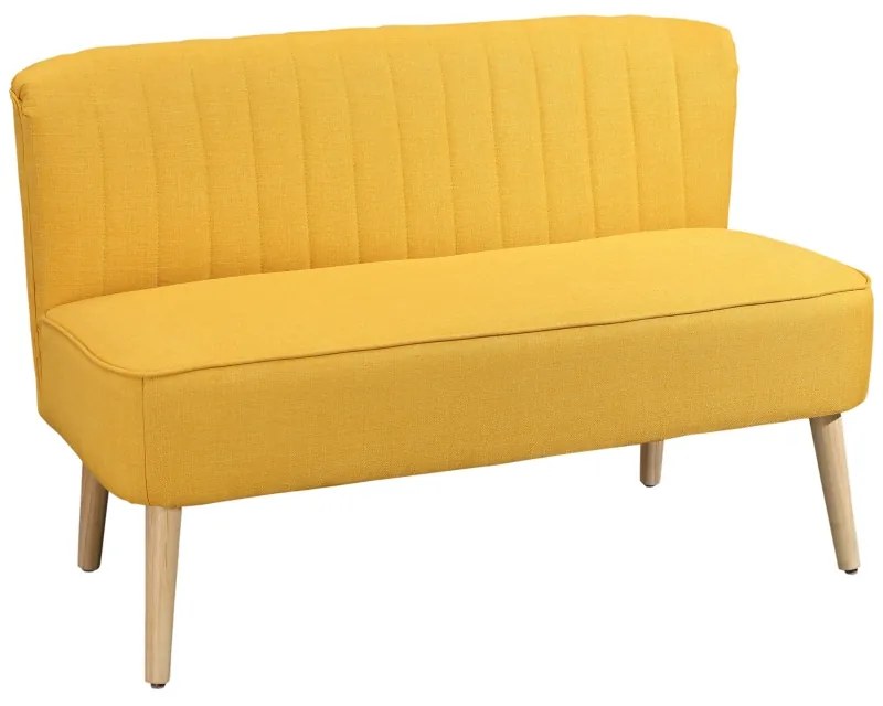 HOMCOM Dvoumístná pohovka žlutá, 117 cm 833-524V04YL