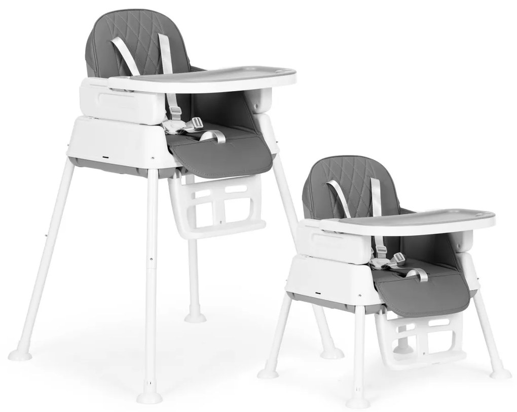 Dětská jídelní židlička 3v1 ALWAYS GREY ECOTOYS šedá